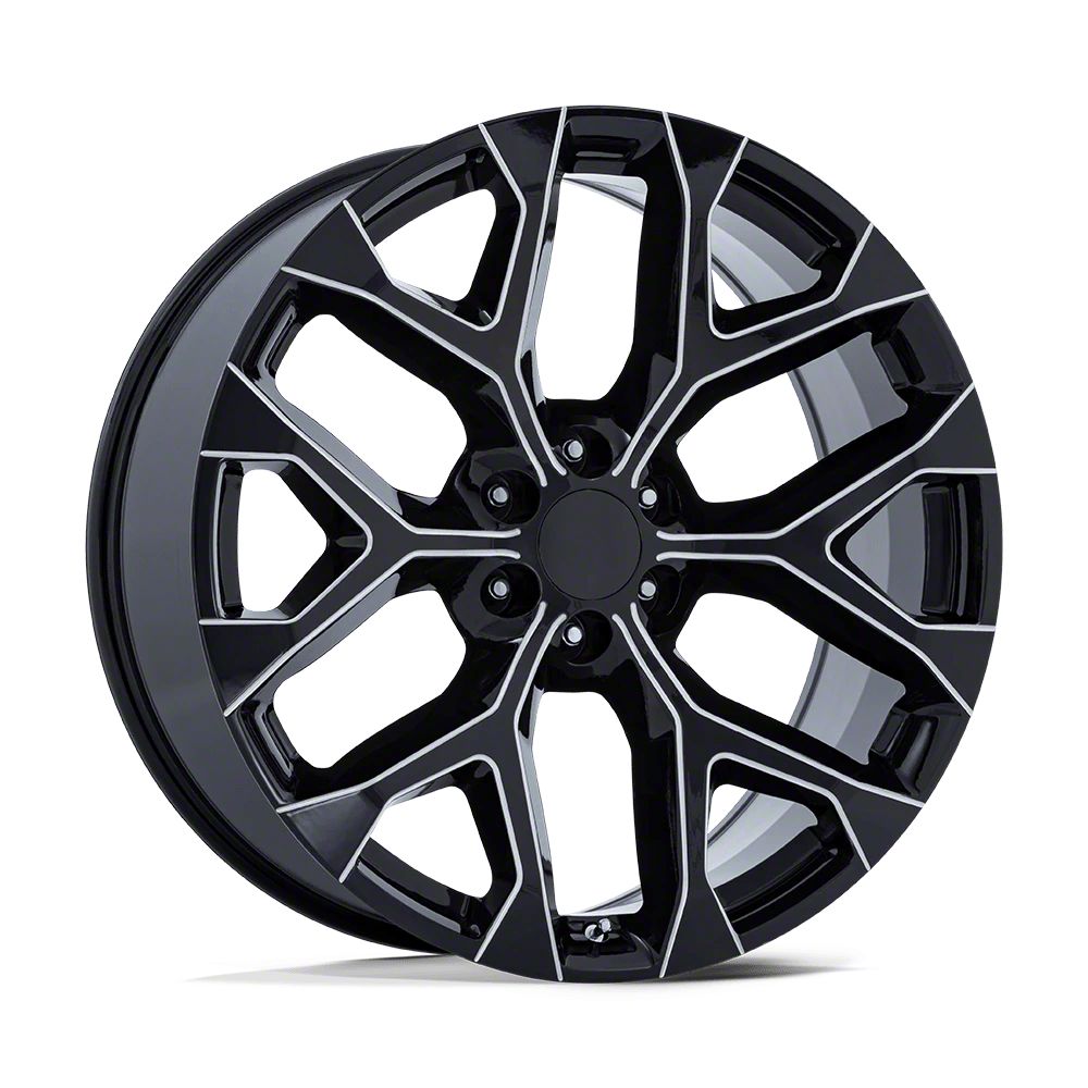 Silverado 1500 PR177 Gloss Black Milled 6-Lug Wheel; 24x10; 24mm Offset ...
