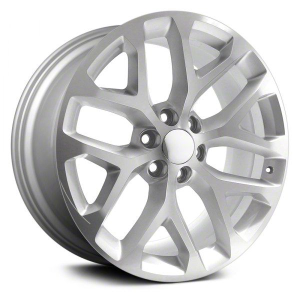 Silverado 1500 PR177 Silver Machined 6-Lug Wheel; 20x9; 24mm Offset (19 ...