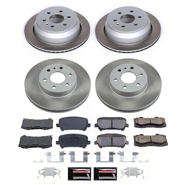PowerStop Canyon Semi-Coated 6-Lug Brake Rotor and Pad Kit; Front and ...