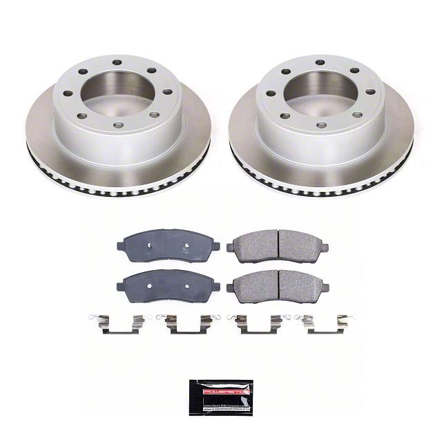PowerStop F-250 Super Duty Semi-Coated 8-Lug Brake Rotor and Pad Kit ...