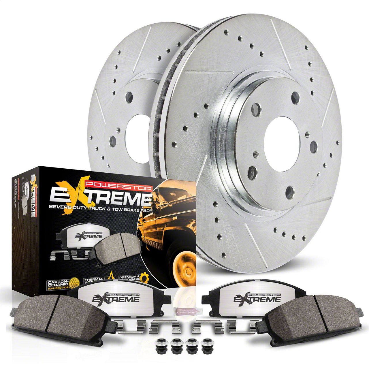 PowerStop Ranger Z36 Extreme Truck and Tow 6-Lug Brake Rotor and Pad ...