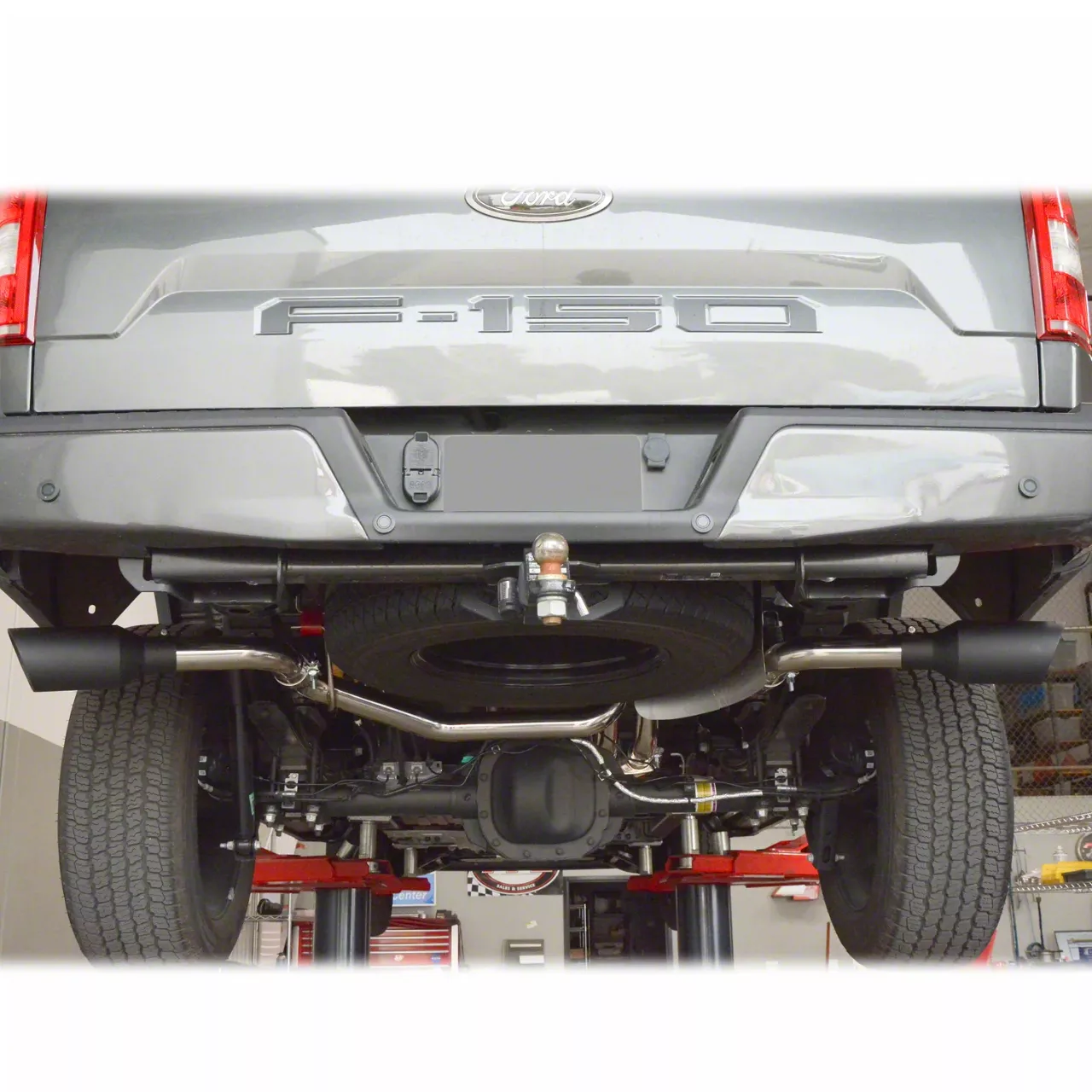 PPE F-150 Dual Exhaust System with Raw Tubes and Black Ceramic Tips ...