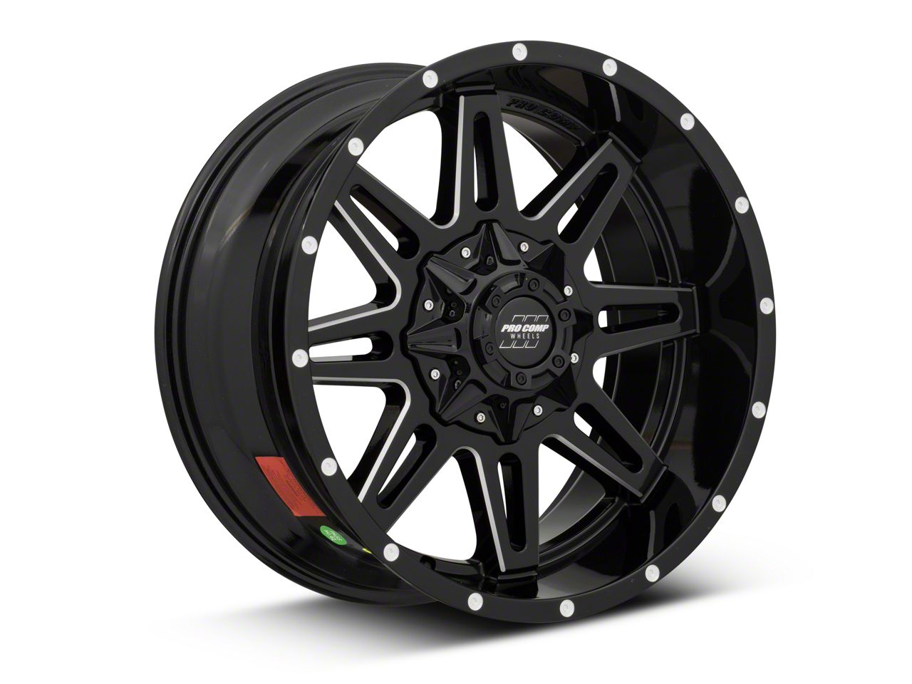 Pro Comp Wheels F-150 Blockade Gloss Black Milled 6-Lug Wheel - 20x9.5 ...