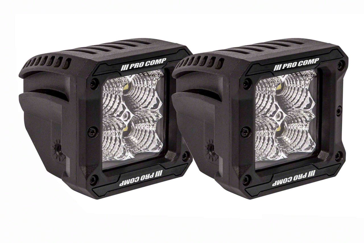Pro Comp Silverado 2500 2x2 Square S4 GEN3 LED Lights; Flood Beam ...