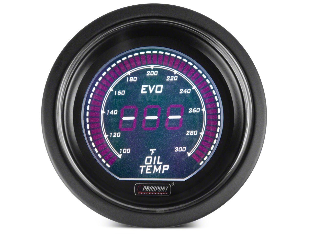 Prosport Ranger Oil Temperature Gauge; Evo Series; Green and White; 2. ...