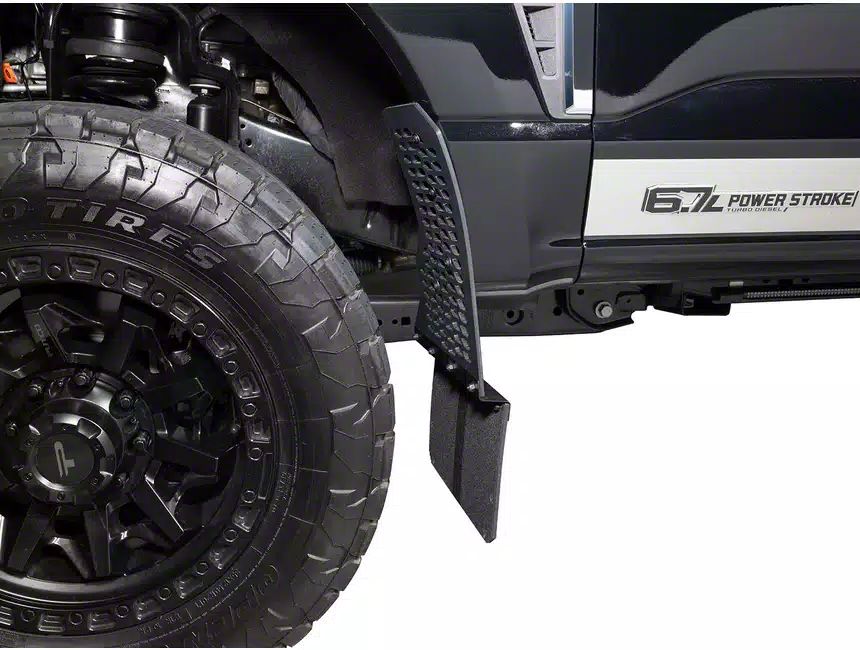 Putco F-250 Super Duty Hex Mud Skins with Super Duty Logo; High-Density Polyethylene; Front ...
