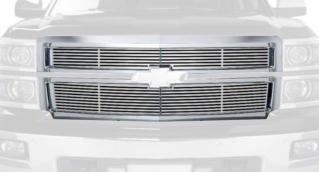 Putco Silverado 1500 Liquid Billet Upper Grille Inserts; Polished 91152 ...