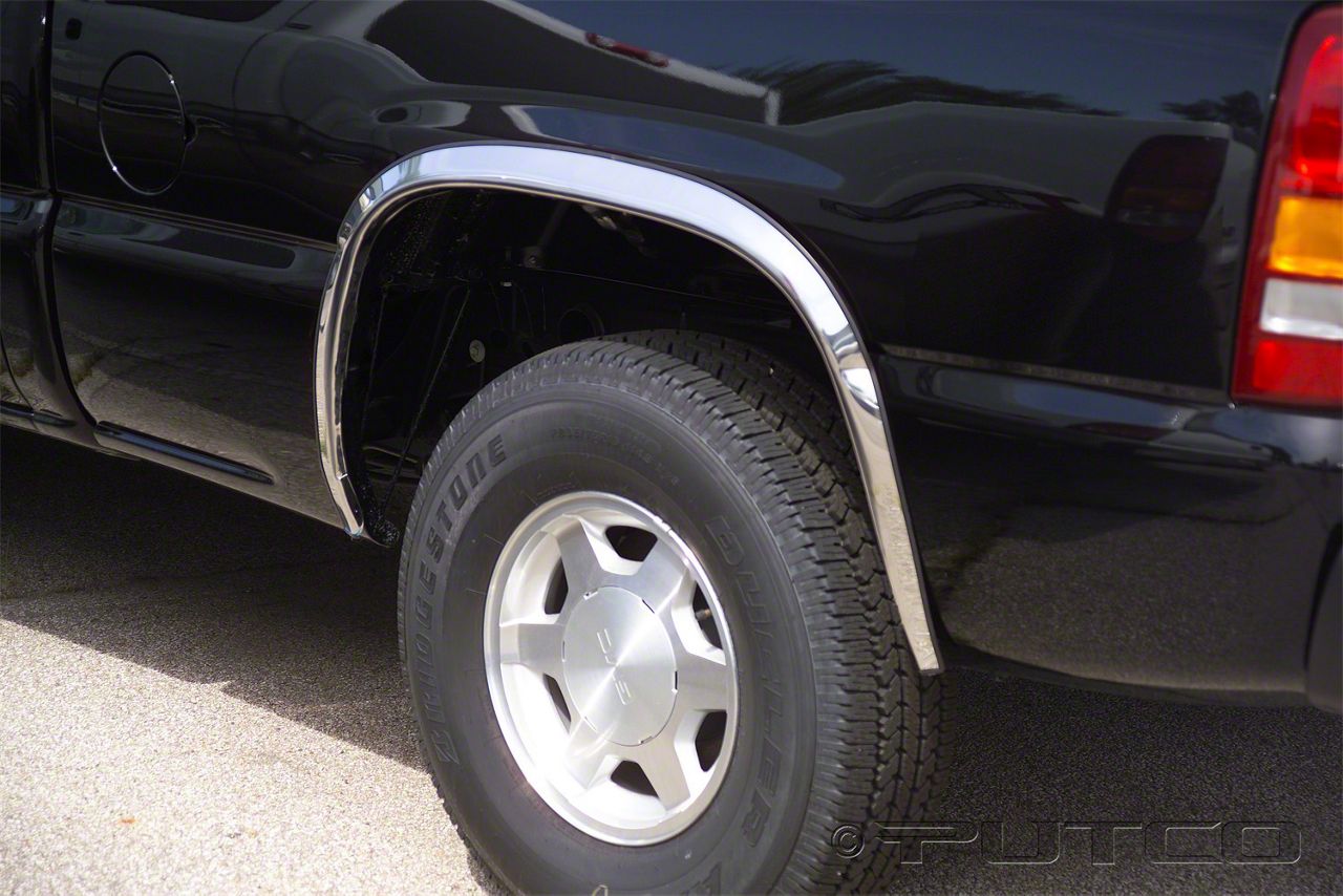 Putco Silverado 1500 Stainless Steel Fender Trim; Covers Entire Wheel ...