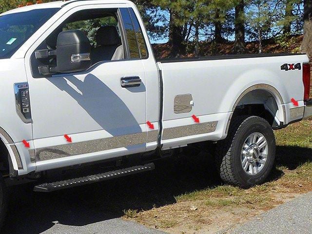F-250 Super Duty Rocker Panel Trim; Upper Kit; Stainless Steel (17-22 F ...