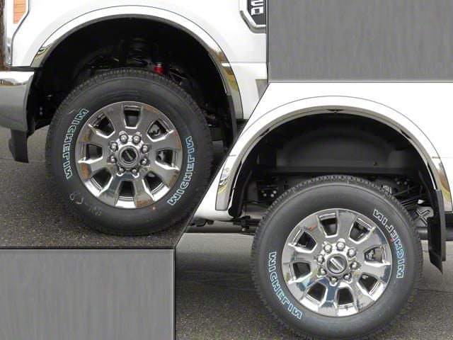 F-250 Super Duty Wheel Well Fender Trim Molding; Stainless Steel (17-20 ...
