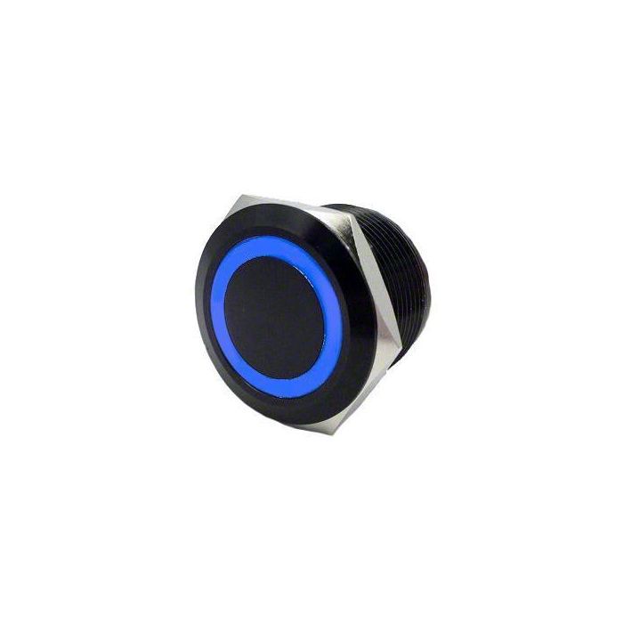 Quake LED F-250 Super Duty Momentary Flush Mount Switch; Black/Blue ...