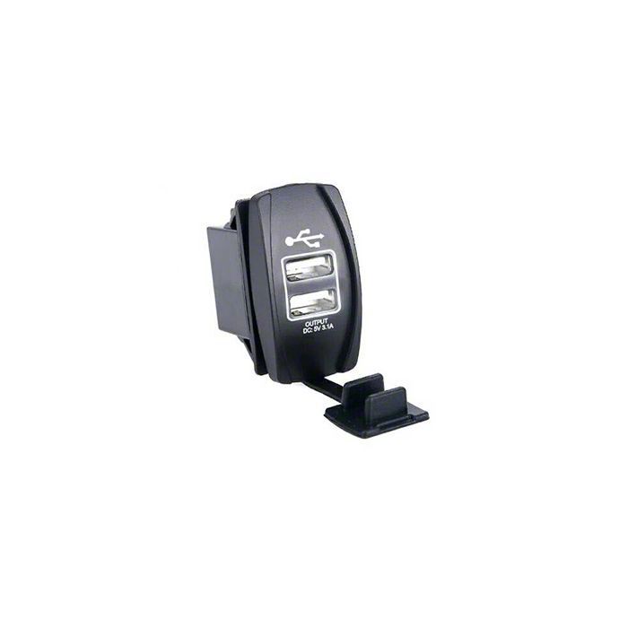 Quake LED Ranger Illuminated USB Rocker Switch; White QRS707 (Universal ...