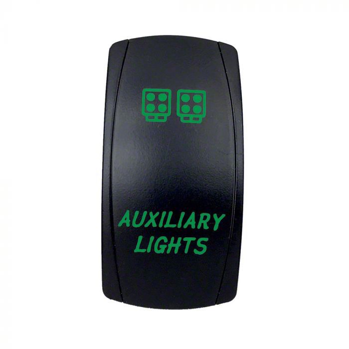 Quake LED Sierra 2500 2-Way Auxiliary Light Rocker Switch; Green QRS697 (Universal; Some ...
