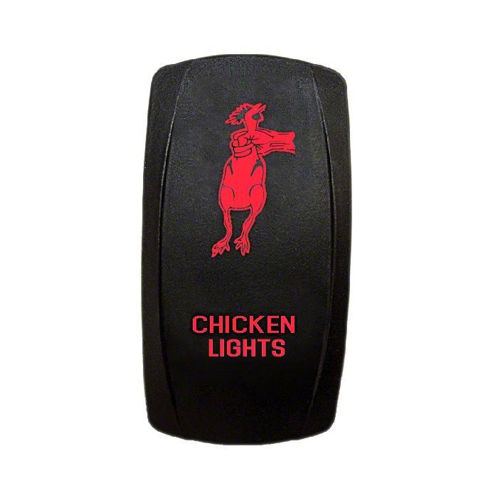 Quake LED Silverado 2500 2-Way Chicken Lights Rocker Switch; Red QRS440 (Universal; Some ...