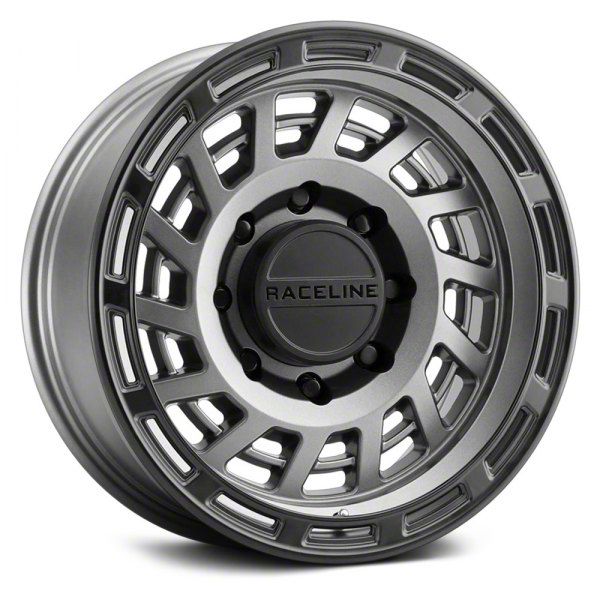 Raceline RAM 3500 Halo Gunmetal with Black Lip 8-Lug Wheel; 18x9; -12mm ...