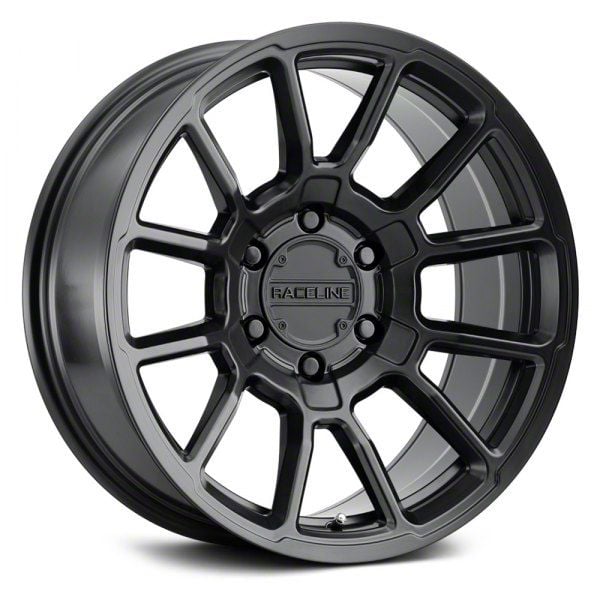 Raceline Yukon Gauge Satin Black 6-Lug Wheel; 20x9; 18mm Offset 950B ...