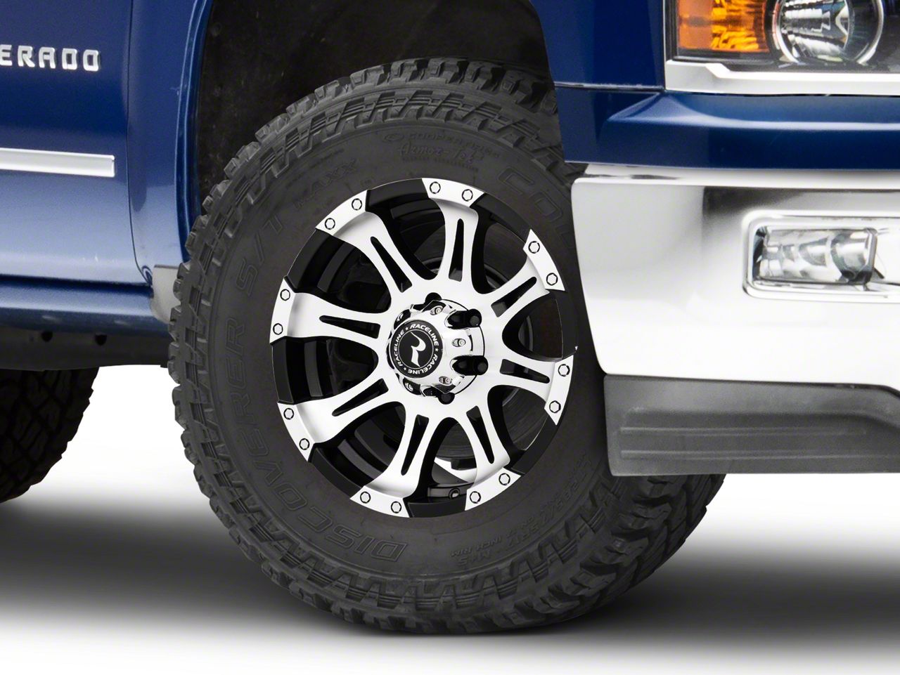 Raceline Silverado Raptor Black Machined 6-Lug Wheel - 18x9; 25mm ...