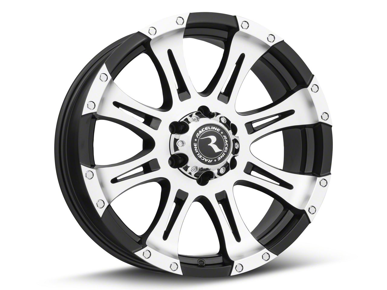 Raceline Sierra 1500 Raptor Black Machined 6-Lug Wheel; 20x9; 20mm ...