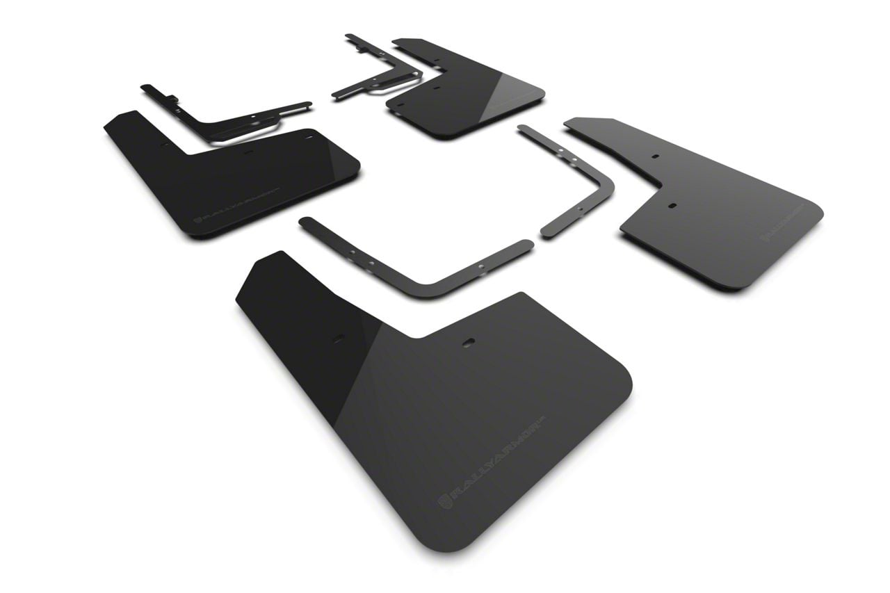 Rally Armor F-150 UR Black Mud Flaps with Metallic Black Logo; Front ...