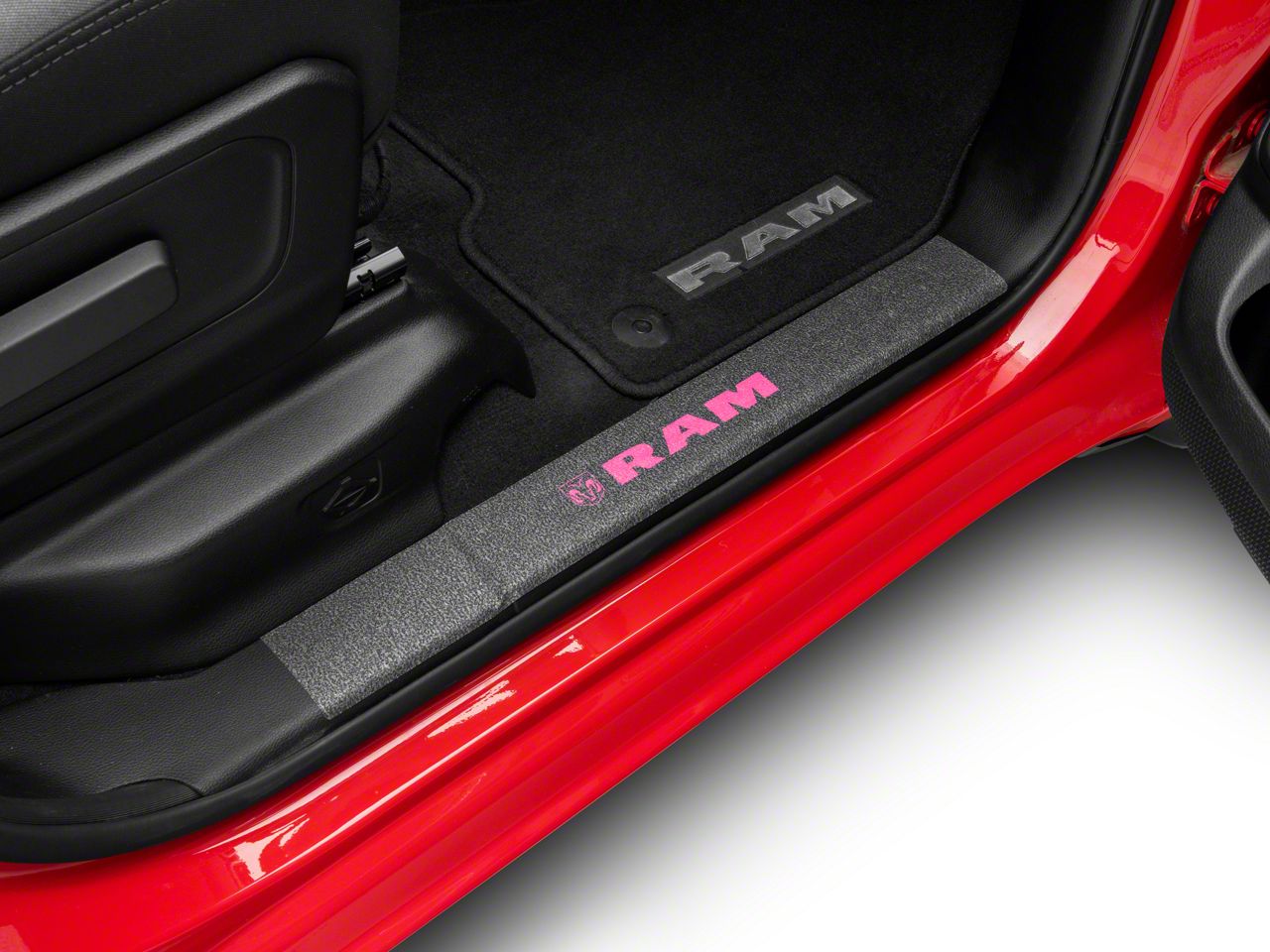 RAM Licensed by RedRock RAM 1500 Door Sill Body Shield Decal; Pink ...
