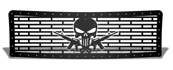 RAM 1500 1-Piece Steel Upper Grille Insert; Punisher AR-15 (02-05 RAM ...