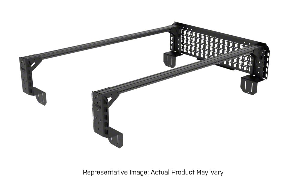 RAM 1500 12.50-Inch Truck Bed Rack; Silver Bars (19-24 RAM 1500 w/o RAM ...