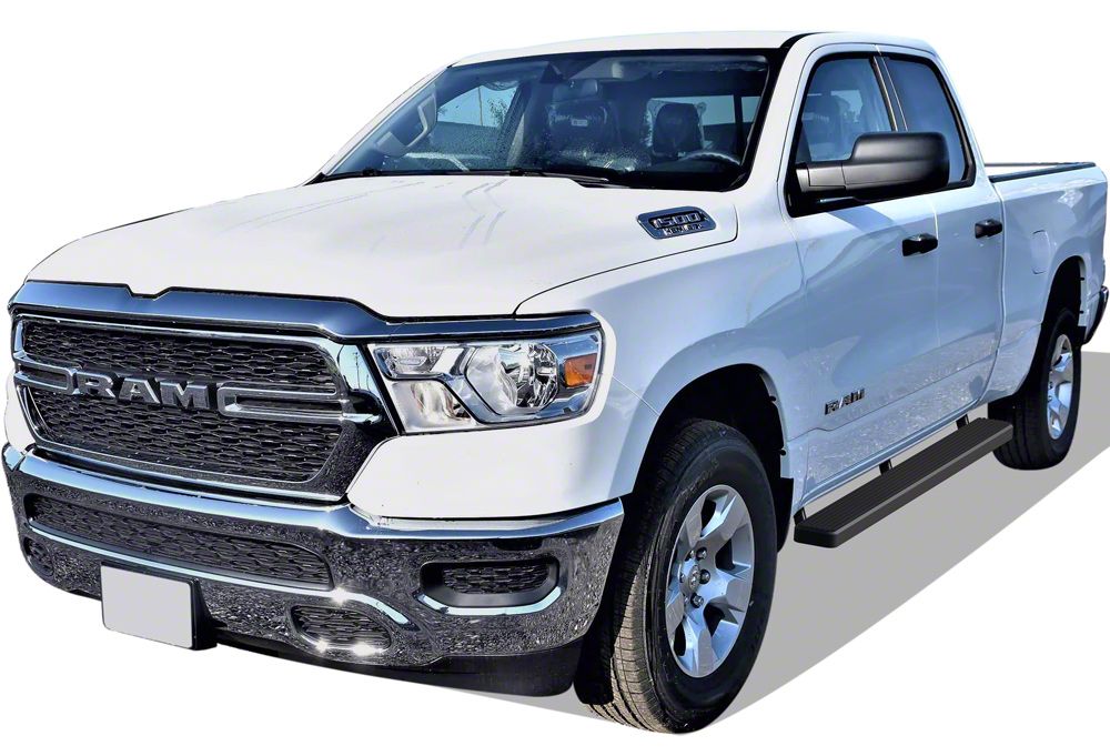 RAM 1500 5-Inch iStep Running Boards; Black (19-25 RAM 1500 Crew Cab ...