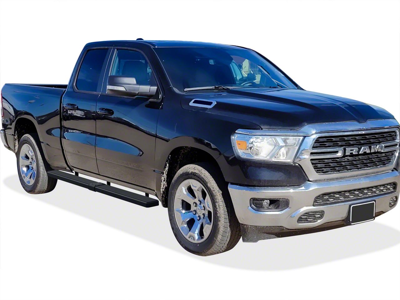 RAM 1500 5 Inch iStep Wheel to Wheel Running Boards Black 19 25 RAM 1500 Crew Cab w 6.4 Foot Box Free Shipping