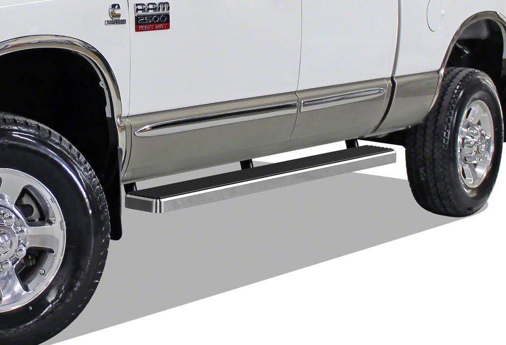 RAM 1500 6-Inch iStep Running Boards; Hairline Silver (03-08 RAM 1500 ...