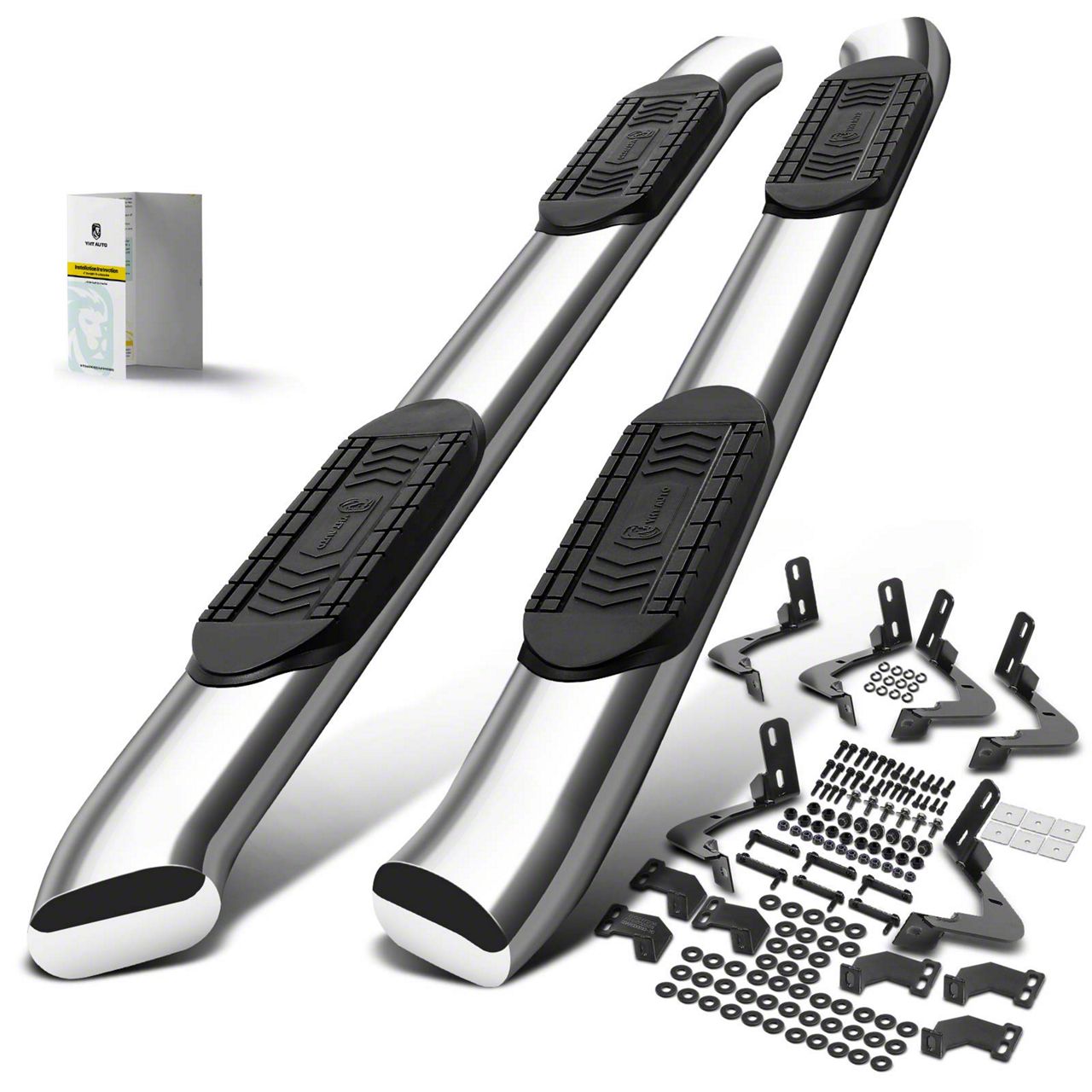 RAM 1500 6-Inch Oval Bent Side Step Bars; Chrome (09-18 RAM 1500 Crew ...