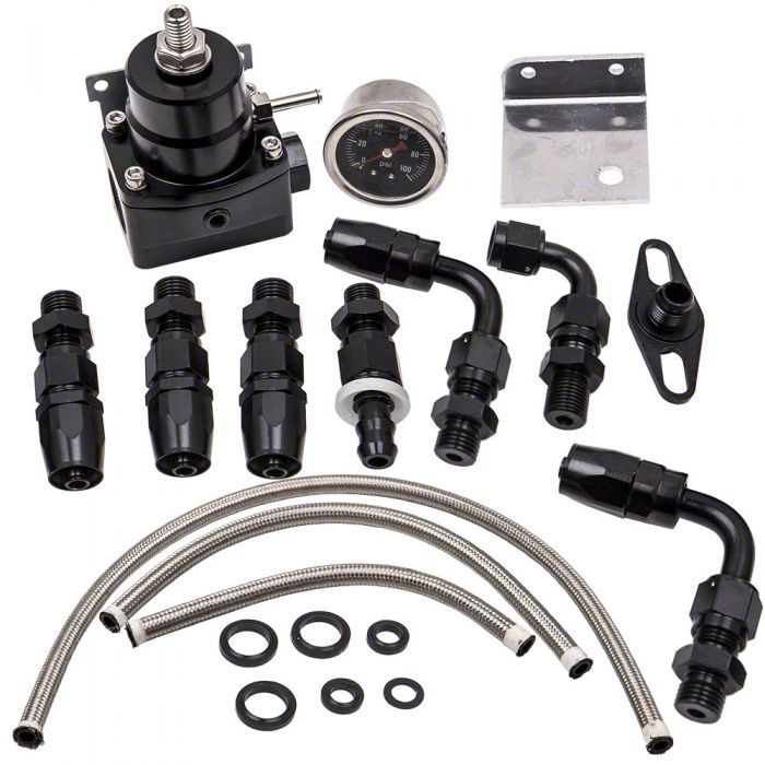 RAM 1500 Adjustable Fuel Pressure Regulator Kit; -6AN; 0-100 PSI; Black ...