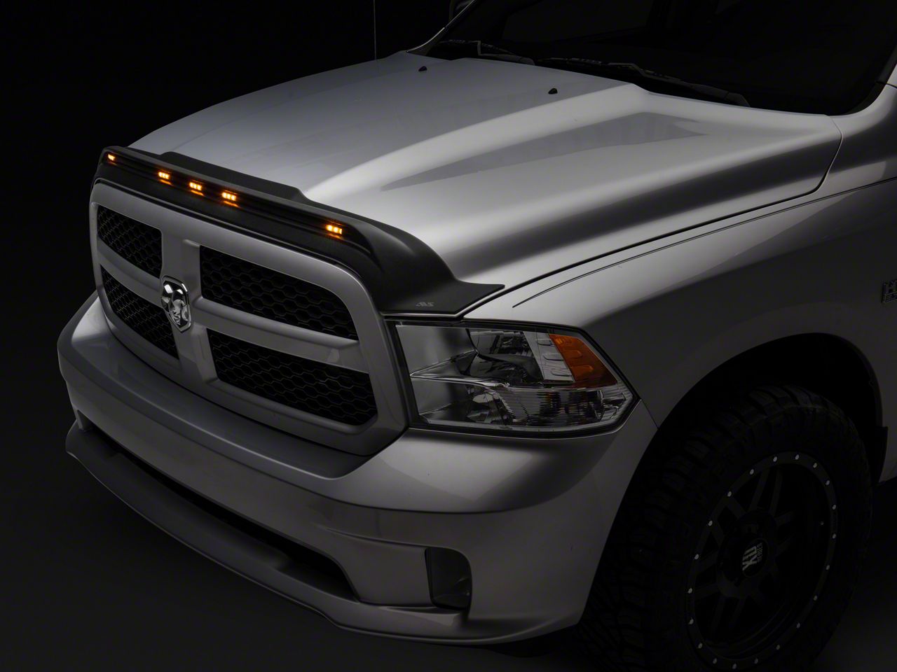 RAM 1500 Aeroskin LightShield Hood Protector; Black (09-18 RAM 1500 ...