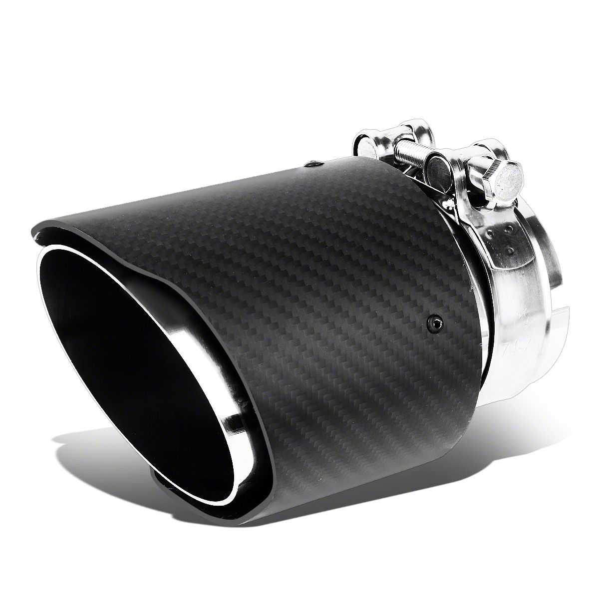 RAM 1500 Angled Cut Round Exhaust Tip; 3.50-Inch; Carbon Fiber (Fits 2. ...