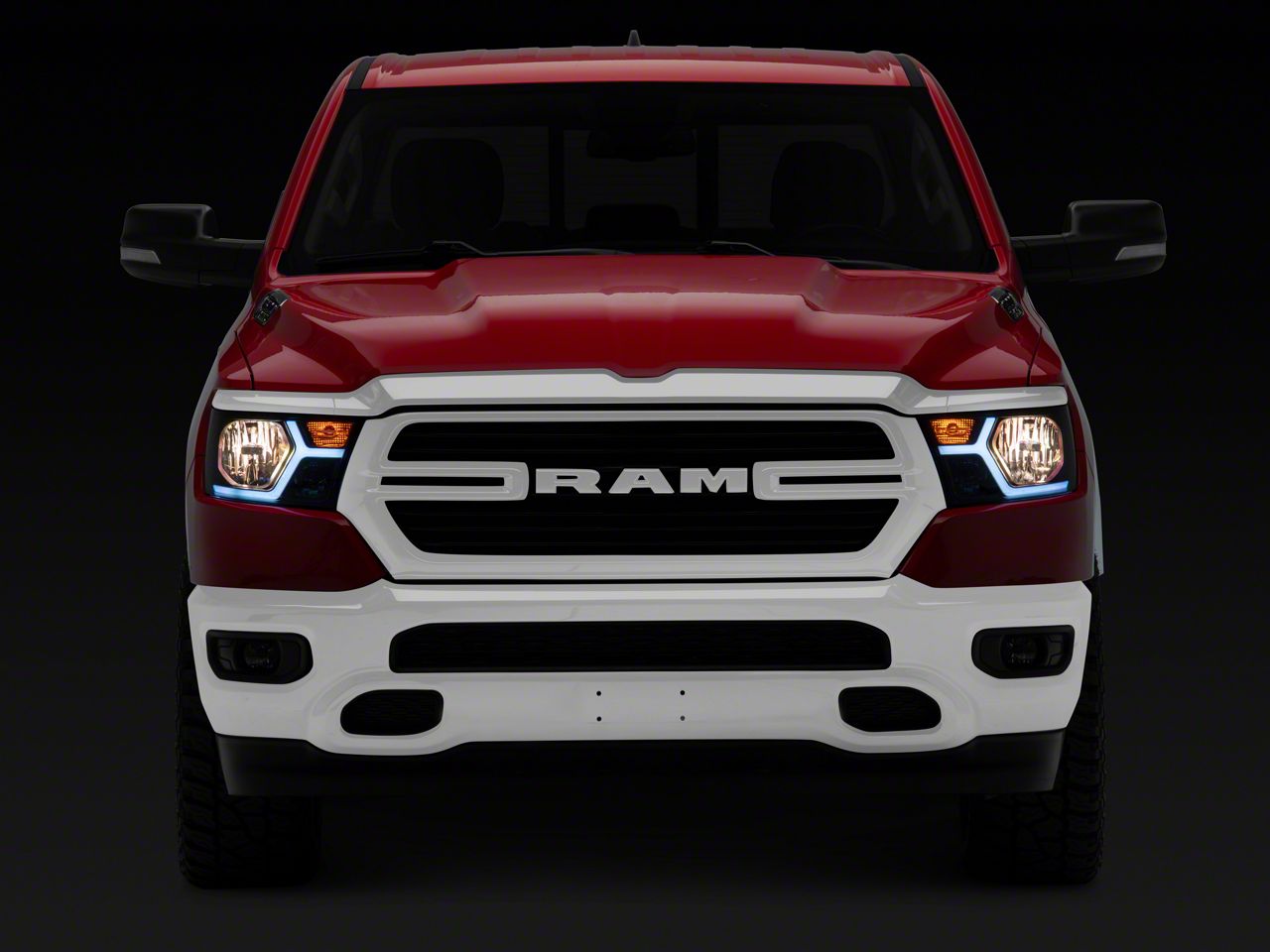 RAM 1500 Animated LED Bar Factory Style Headlights; Matte Black Housing ...