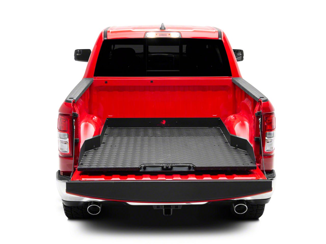 RAM 1500 Bed Slide Tray with Aluminum Checker Plate; Textured Black (09 ...