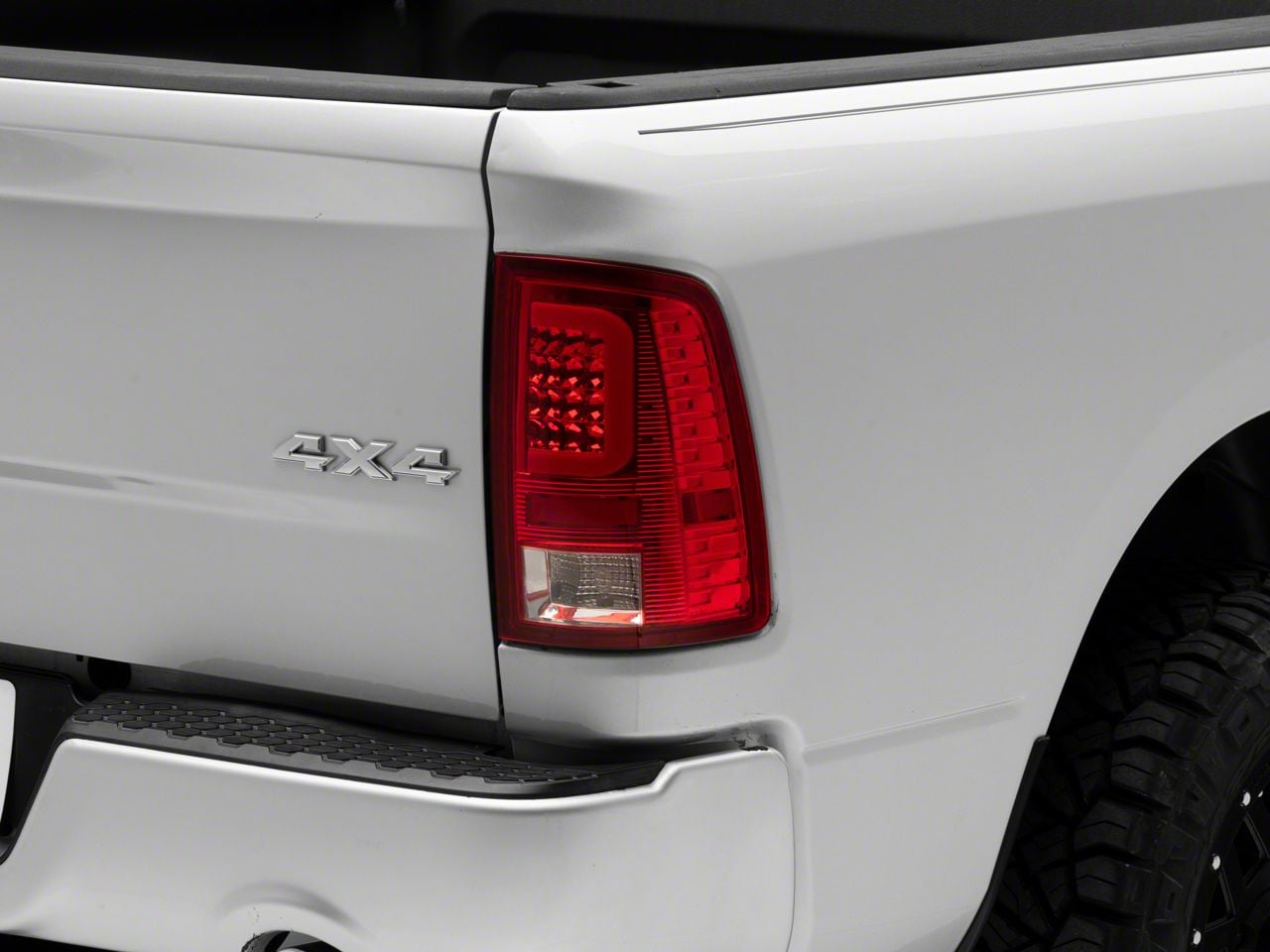 RAM 1500 C-Bar LED Tail Lights; Chrome Housing; Red Lens (09-18 RAM ...