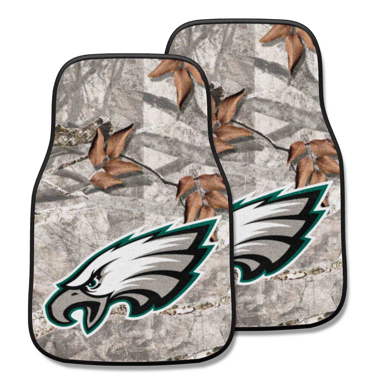 RAM 1500 Carpet Front Floor Mats with Philadelphia Eagles Logo; Camo ...