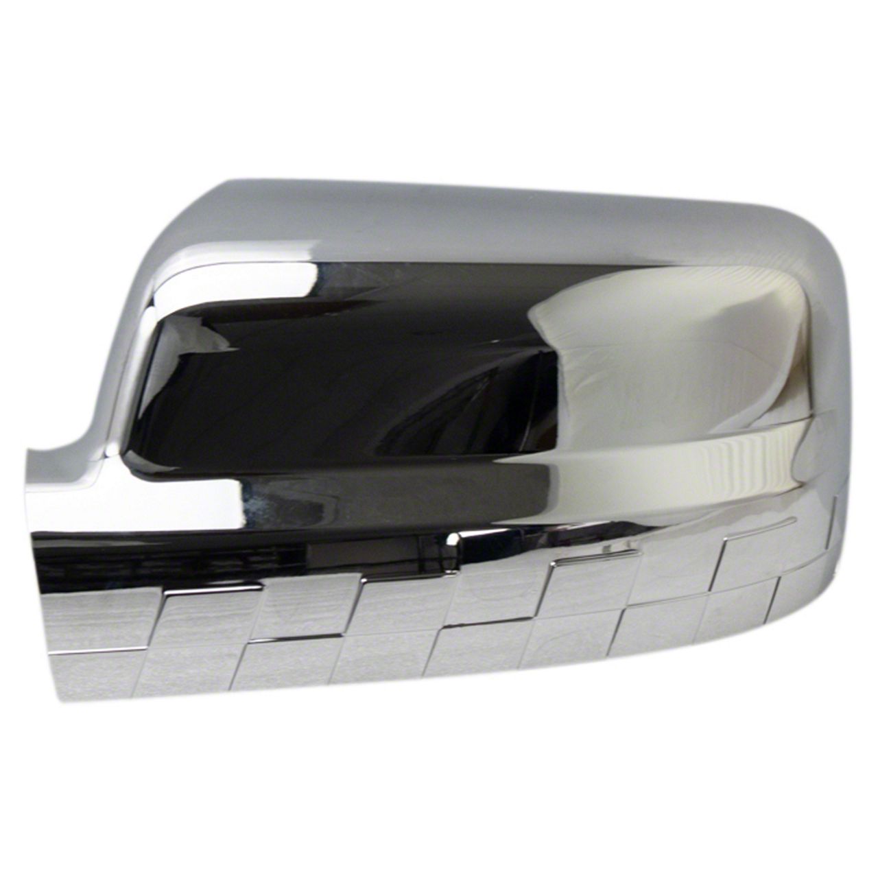 RAM 1500 Checkered Flag Style Mirror Caps; Chrome (19-21 RAM 1500 w/o ...