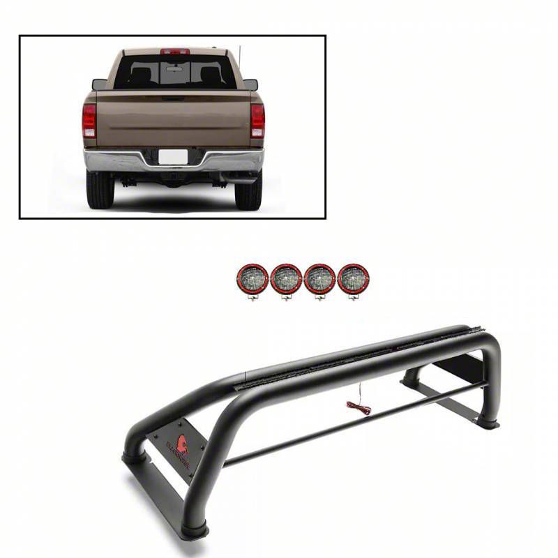 RAM 1500 Classic Roll Bar with 5.30-Inch Red Round Flood LED Lights ...