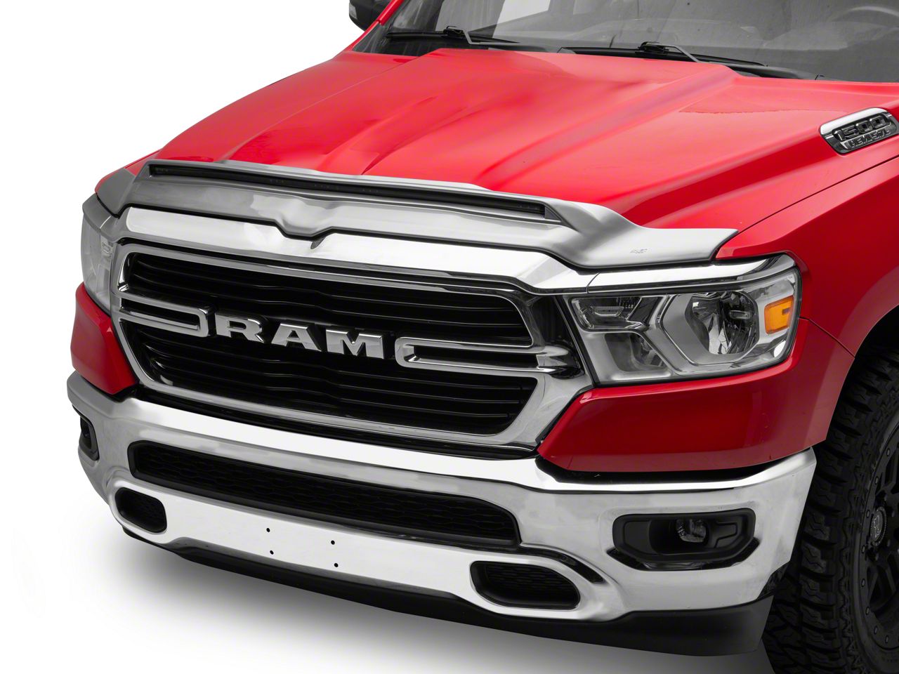 RAM 1500 Aeroskin LightShield Color-Match Hood Protector; Billet Silver ...