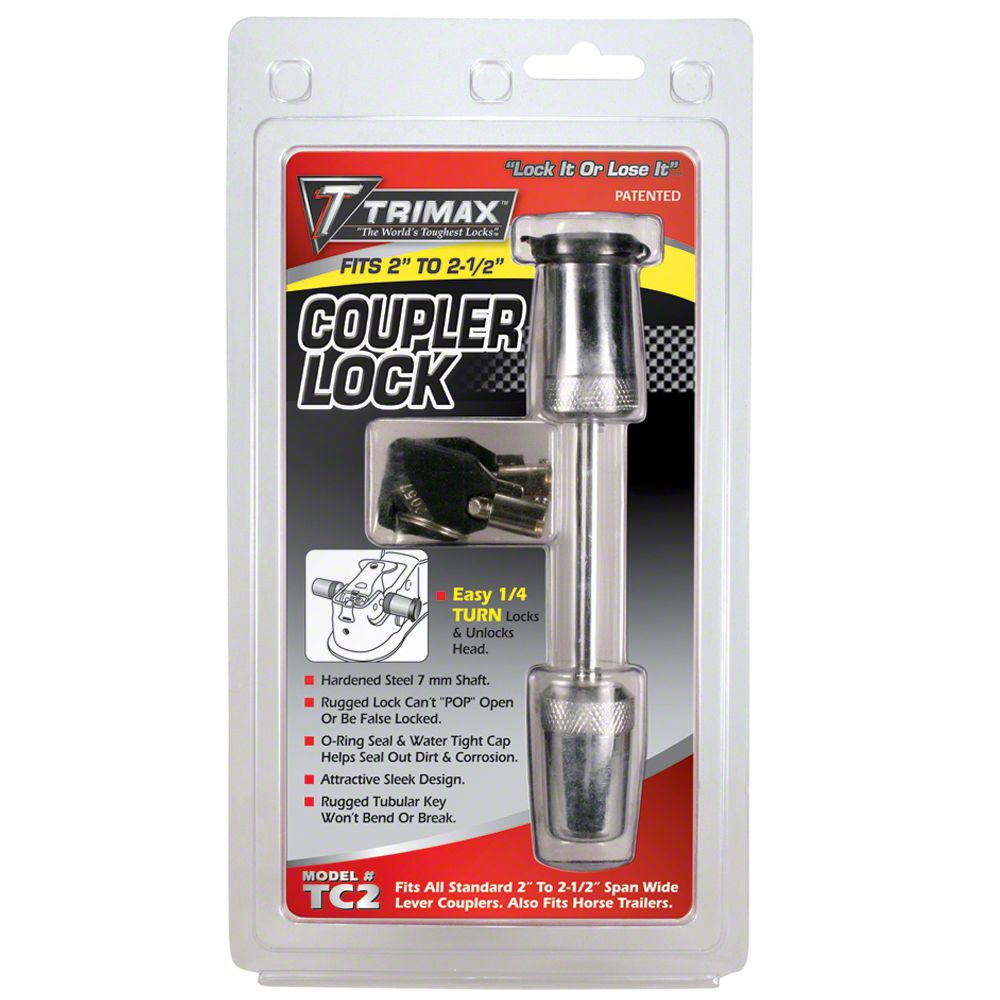 RAM 1500 Coupler Lock; Up to 2.50-Inch Span; Chrome - Free Shipping