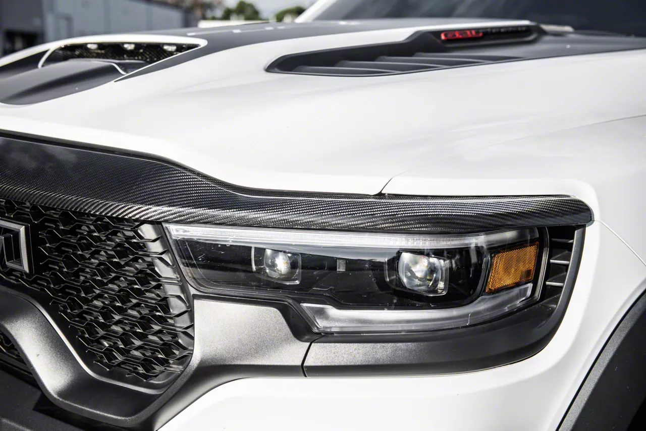 RAM 1500 Factory Style Upper Grille Trim; Carbon Fiber (21-24 RAM 1500 ...