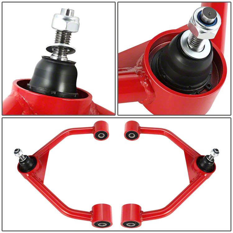 RAM 1500 Front Upper Control Arms for 2 to 4-Inch Lift; Red (19-25 4WD ...