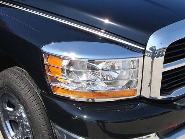 RAM 1500 Headlight Bezels; Chrome (06-08 RAM 1500) - Free Shipping