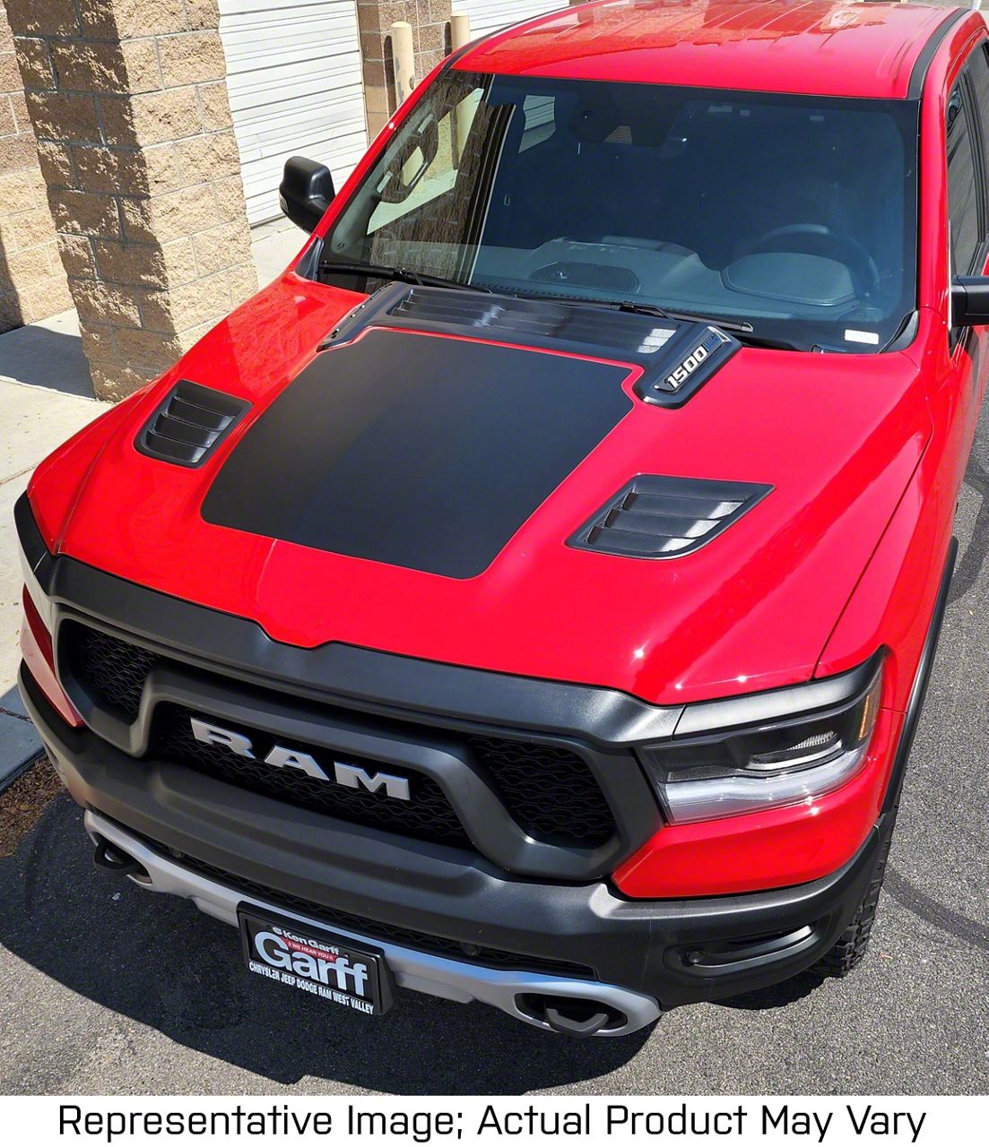RAM 1500 Hood Stripes; Carbon Fiber Black (19-26 RAM 1500 Rebel) - Free ...