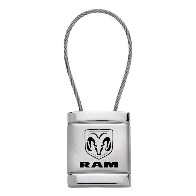 RAM 1500 Key Chain; Ram Satin-Chrome Cable Key Fob