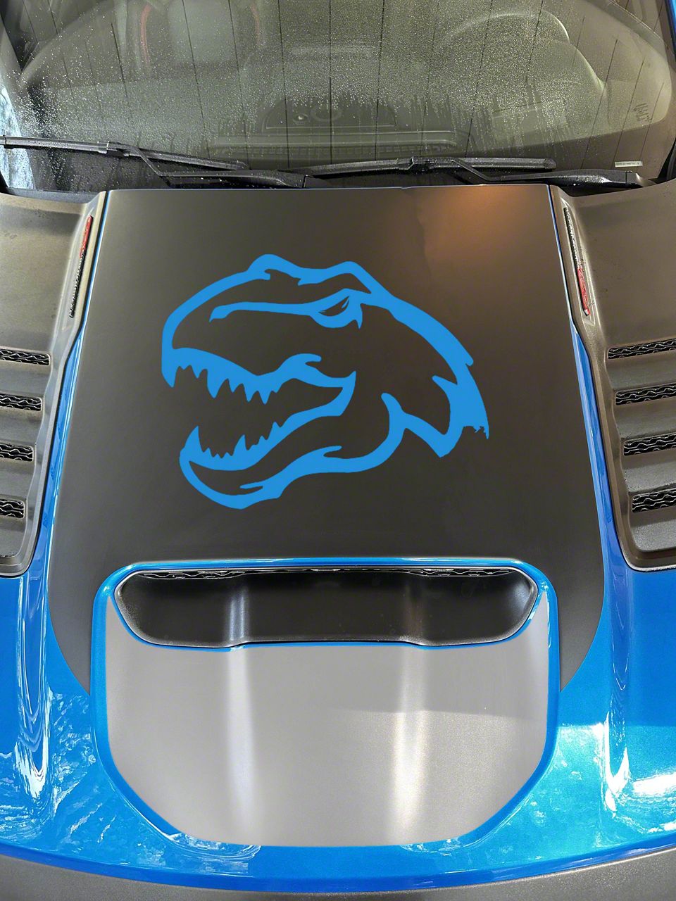 RAM 1500 Large Hood Graphic with T-Rex Head Cutout; Matte Black (21-24 ...