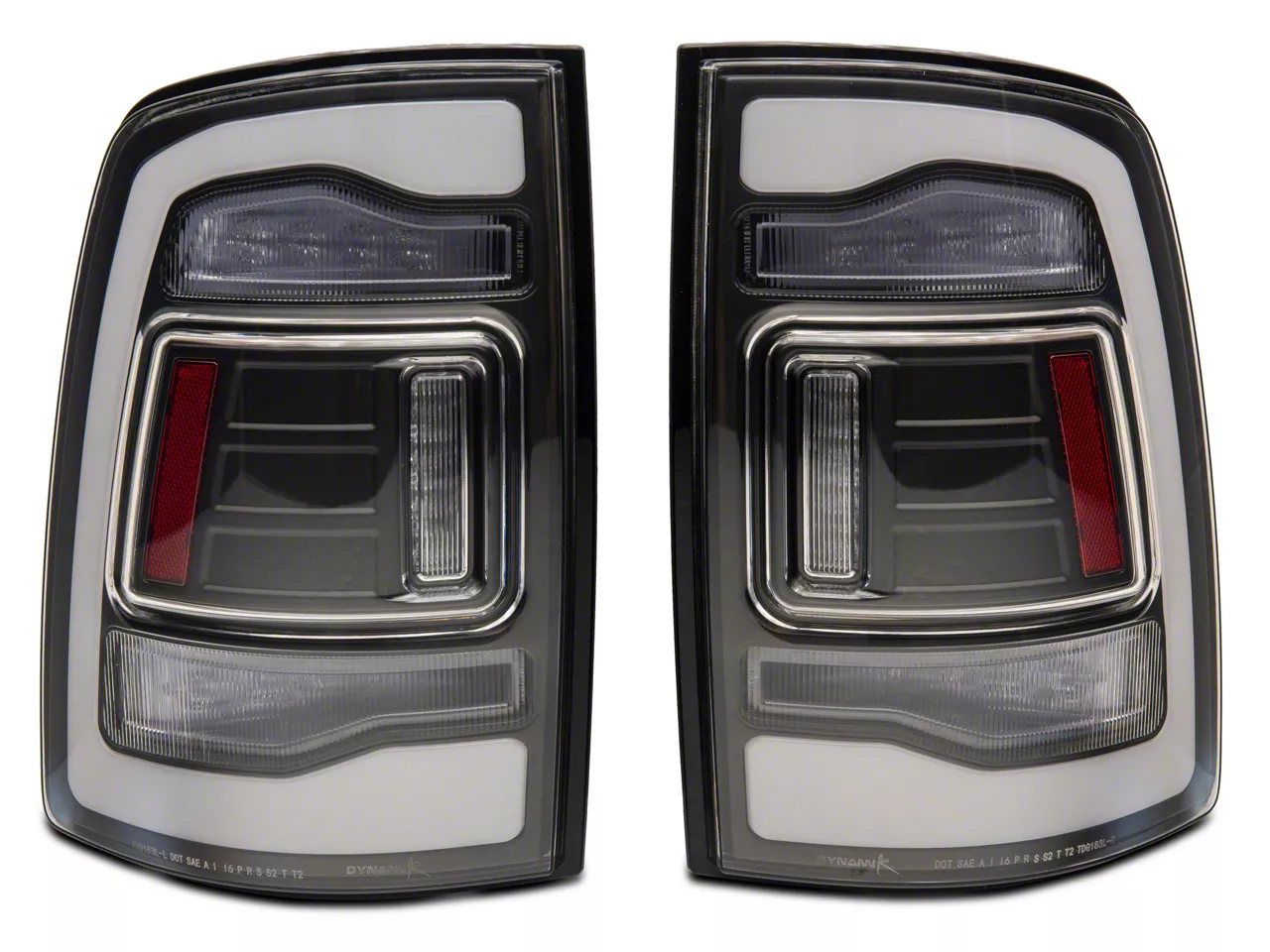 RAM 1500 LED Bar Tail Lights; Matte Black Housing; Clear Lens (09-18 ...