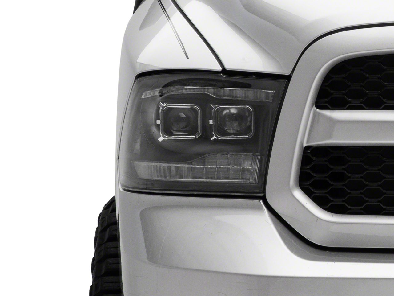 Raxiom RAM 1500 LED Projector Headlights with Switchback Turn Signals ...
