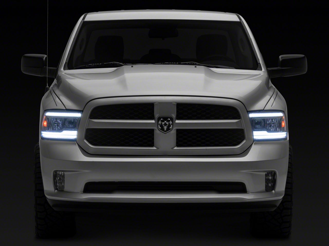 RAM 1500 LED Strip Factory Style Headlights; Chrome Housing; Clear Lens ...